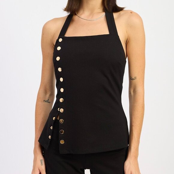 The Wild Clover | Tops | Snap Out Of It Black Halter Top | Poshmark